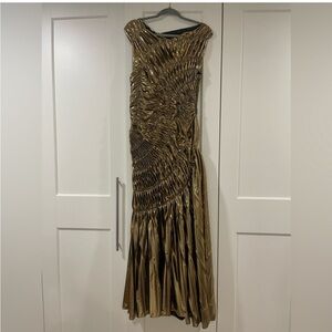 Georgia Hardinge | Dresses | Georgia Hardinge Fossil Dress Gold Pleated ...